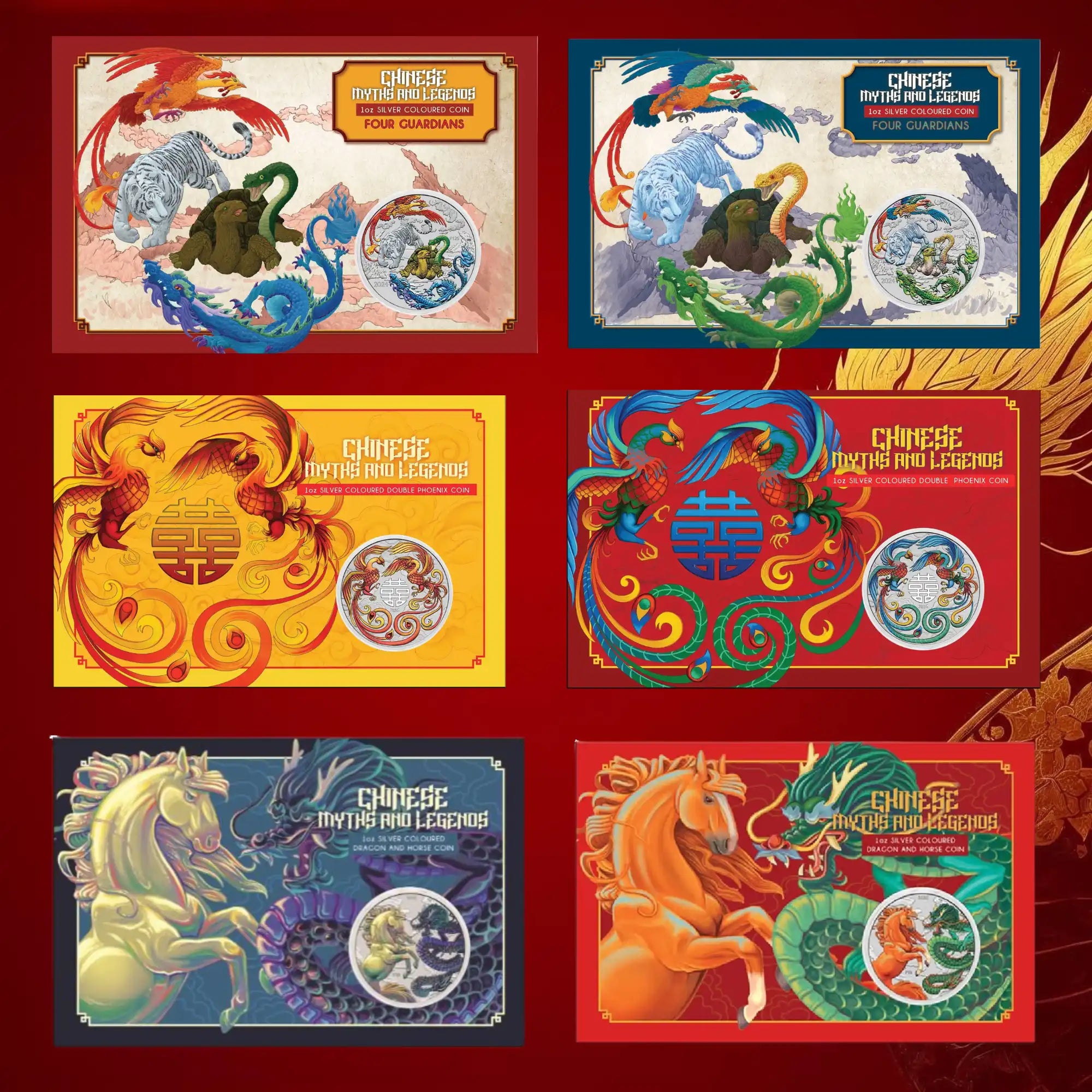2024-2026 Chinese Myths & Legends 1oz Silver 6 Coin Collection